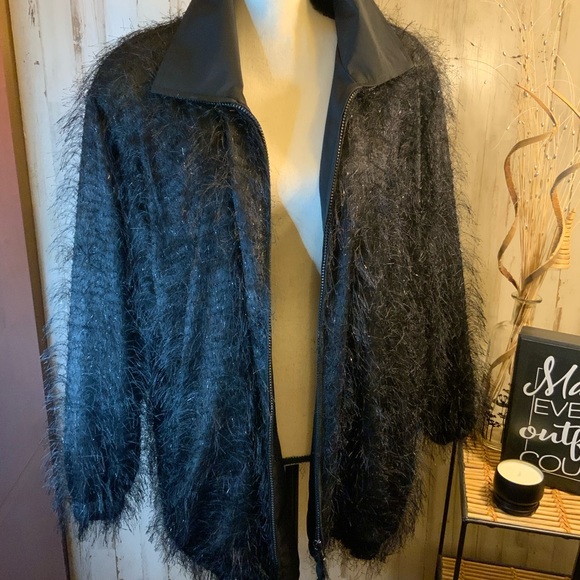 Unk | Jackets & Coats | Vintage Furry Jacket With Metallic Accents No ...